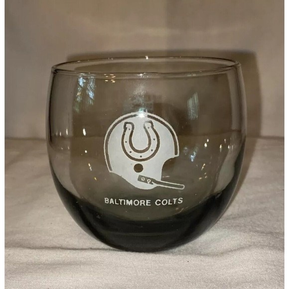 NFL | Dining | Vintage 96s Baltimore Colts Smoked Glass Round Cocktail ...